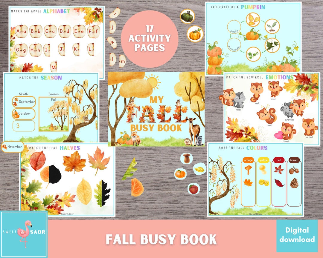 Fall Busy Book Printable: Autumn Learning Activities (PDF) - Etsy