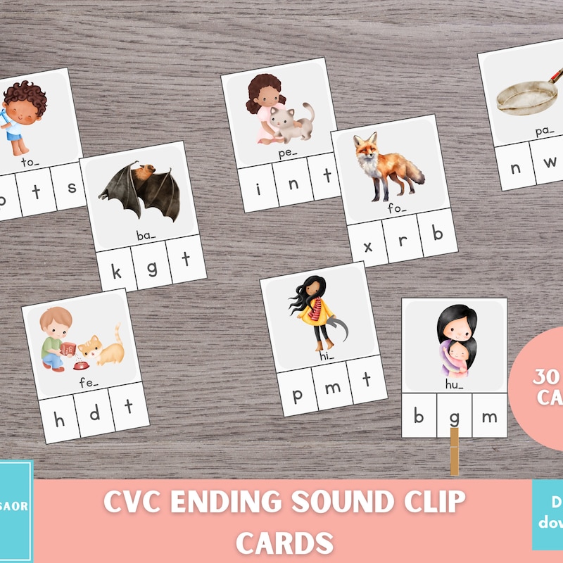 Montessori Cvc Cards - Etsy