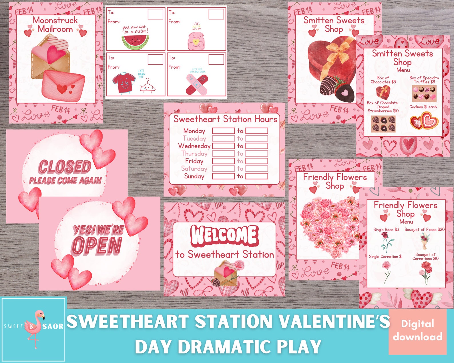 Valentine's Day Dramatic Play, Sweetheart Station Pretend Play ...
