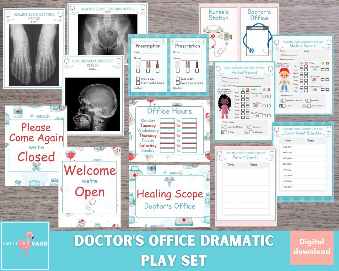 Doctor's Office Dramatic Play Set: Printable Pretend Play (PDF Download ...