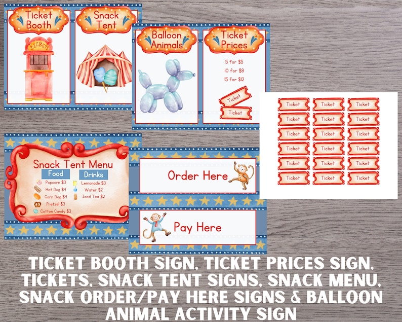 Carnival Dramatic Play Set: Printable Pretend Play (PDF Download) - Etsy