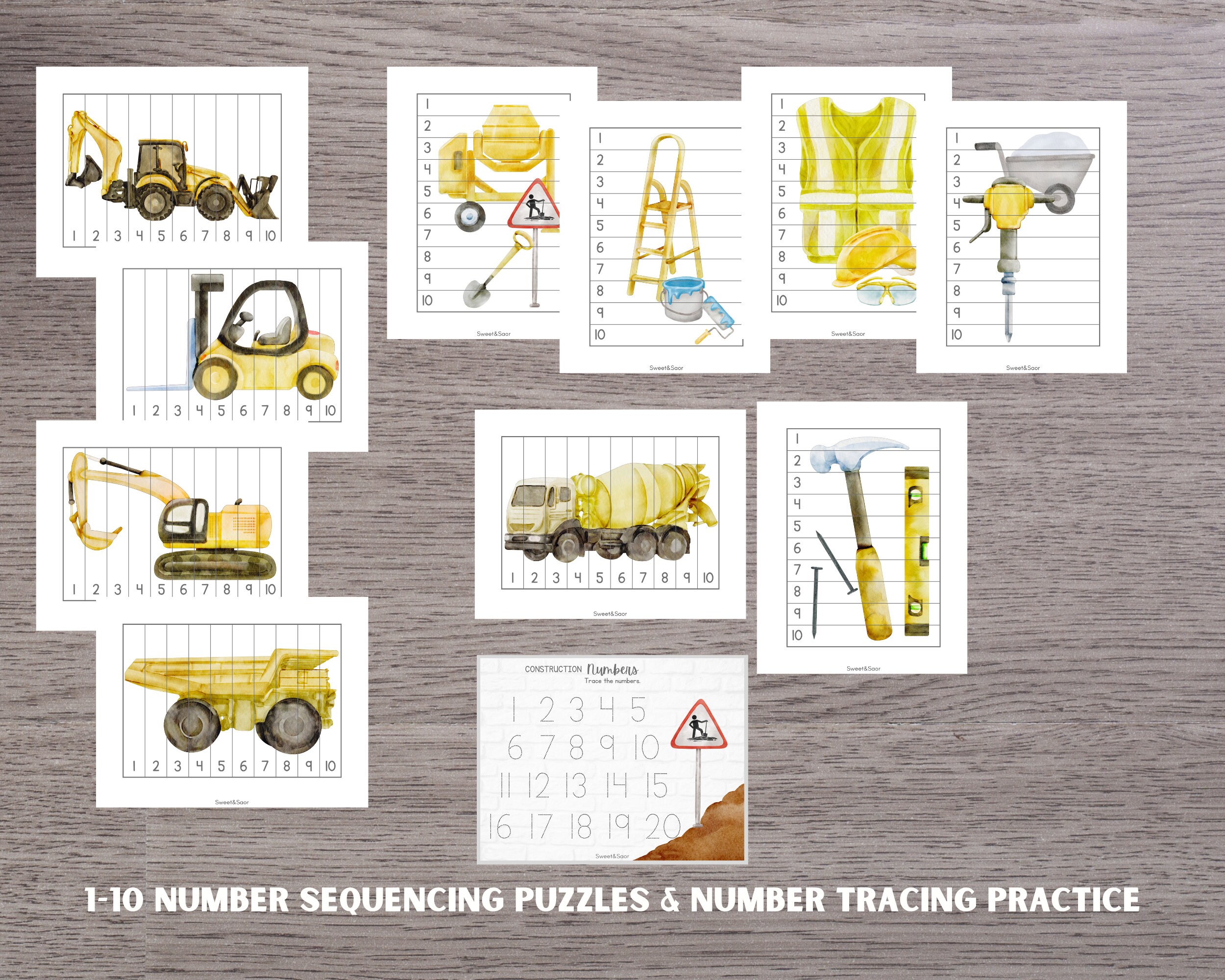 Construction Preschool Activity Bundle: Fine Motor Skills (digital ...