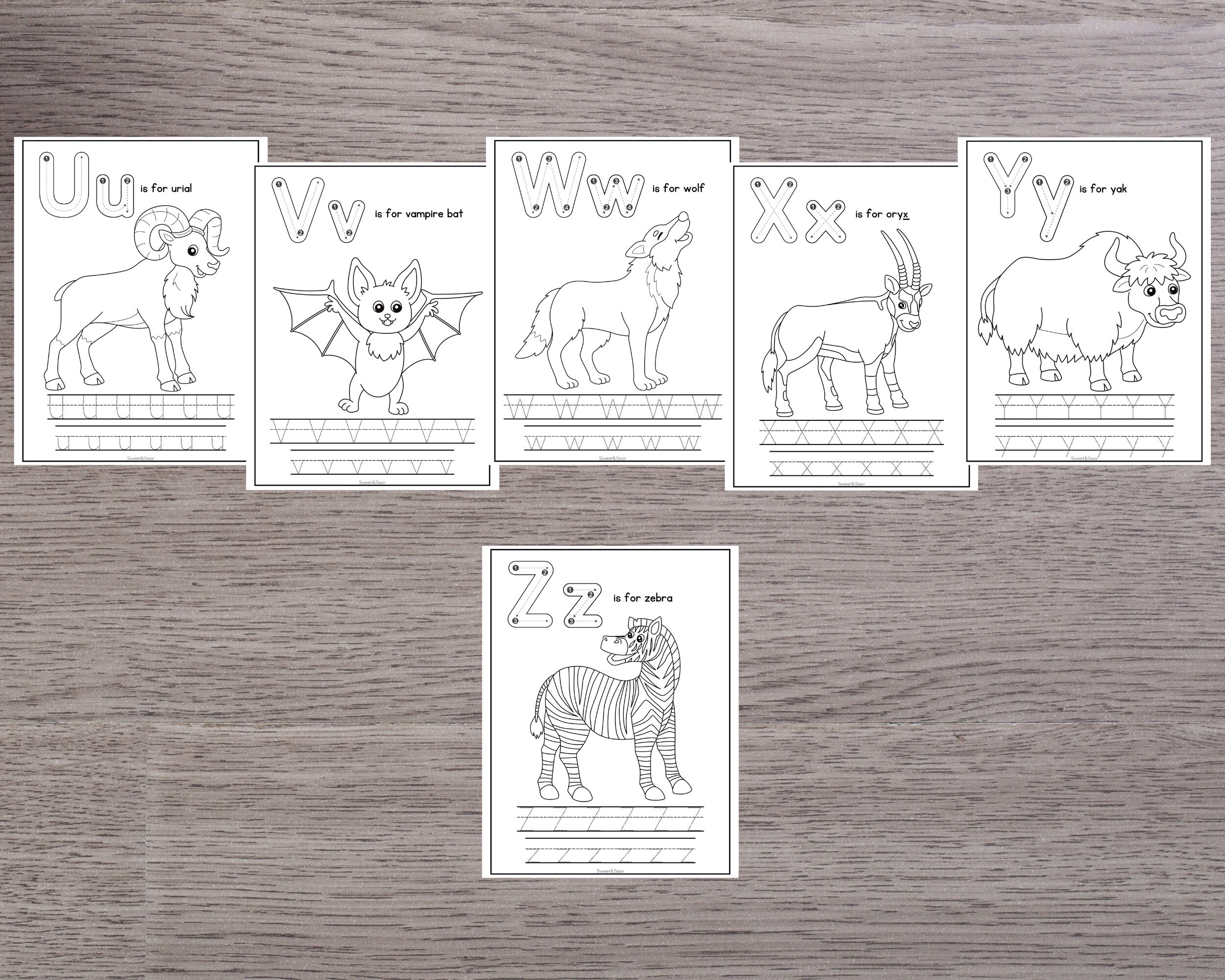 Alphabet Coloring Pages, ABC Tracing Practice, Animal Coloring Pages ...