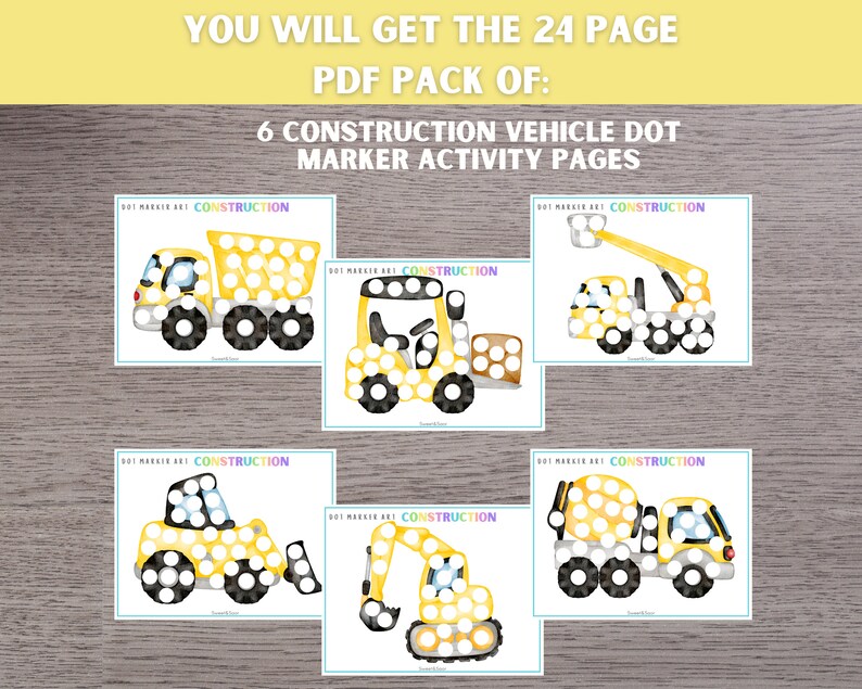 Construction Dot Marker Printable, Preschool Dot Marker Activity, Dab ...