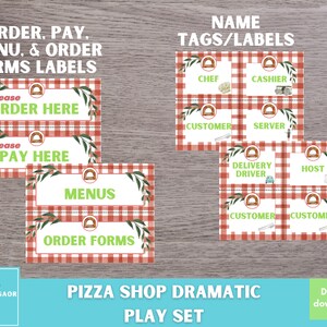 Pretend Play Pizza Parlor Printable, Pizza Parlor Dramatic Play ...