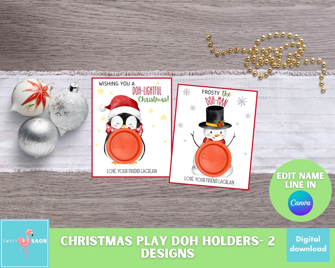 Christmas Play Doh Holder Cards, Christmas Play Dough Card Printable ...