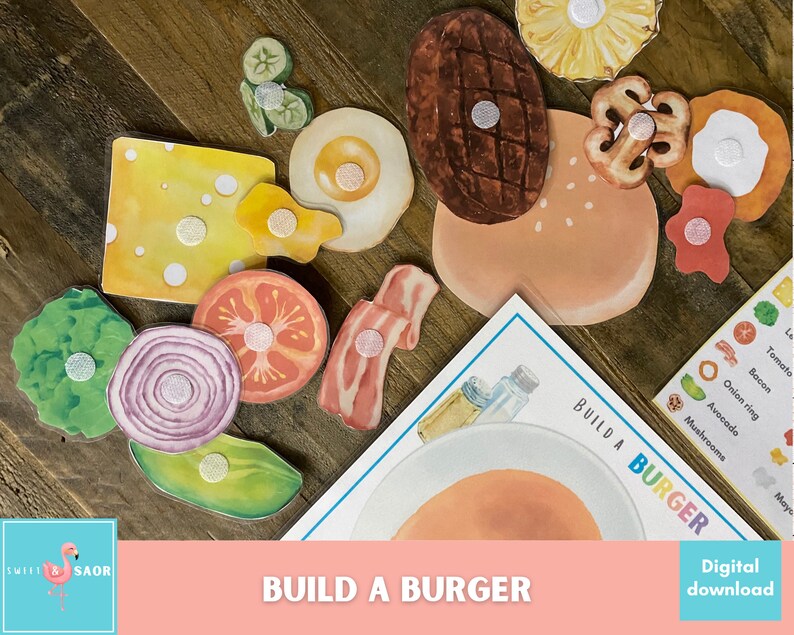 Build A Burger, Pretend Play, Preschool Printable, Kindergarten ...
