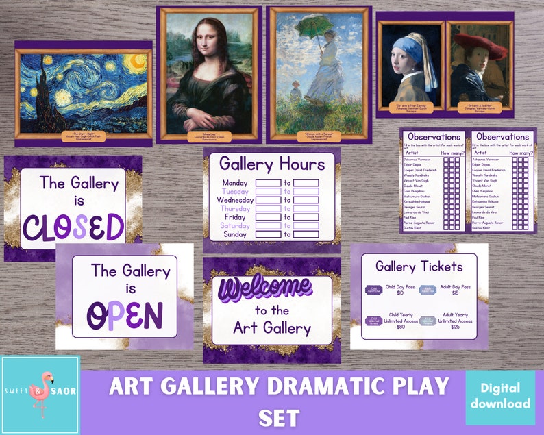 Art Gallery Dramatic Play Set: Printable Pretend Play (PDF Download) - Etsy