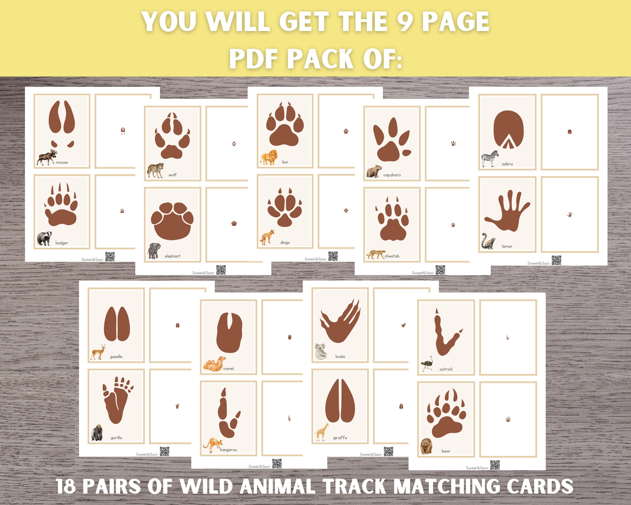 Animal Tracks Magnifying Match Activity, Magnifying Glass Game ...