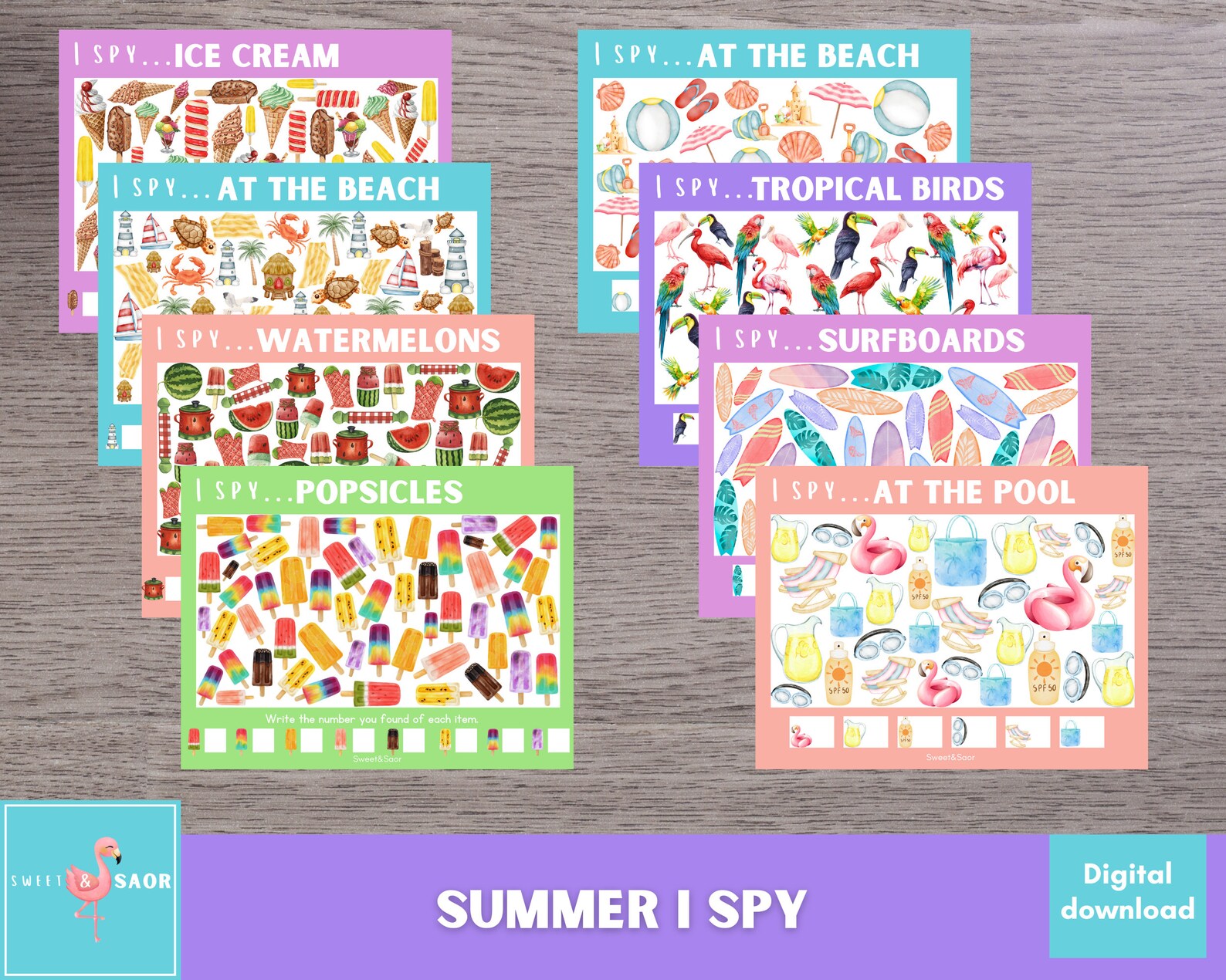 Summer I Spy Summer Preschool Printable I Spy Printable - Etsy
