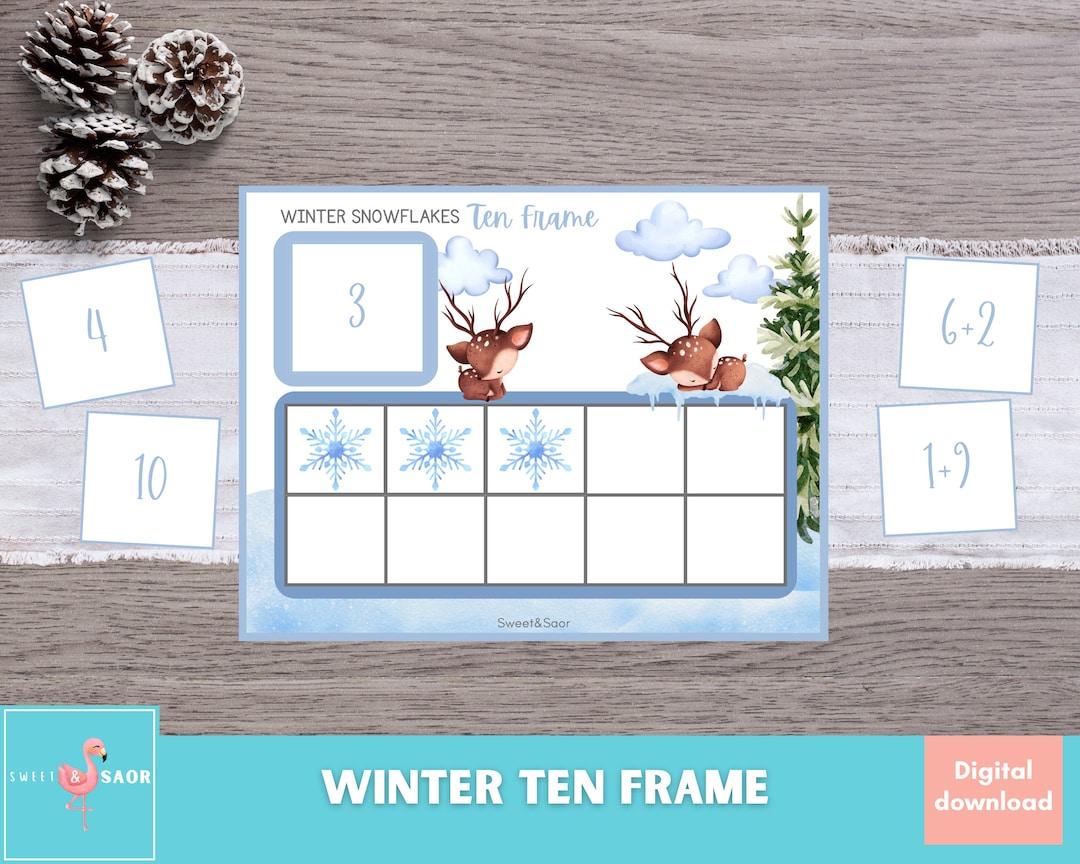 Winter Snowflake Ten Frame: Preschool Math Game (PDF Download) - Etsy