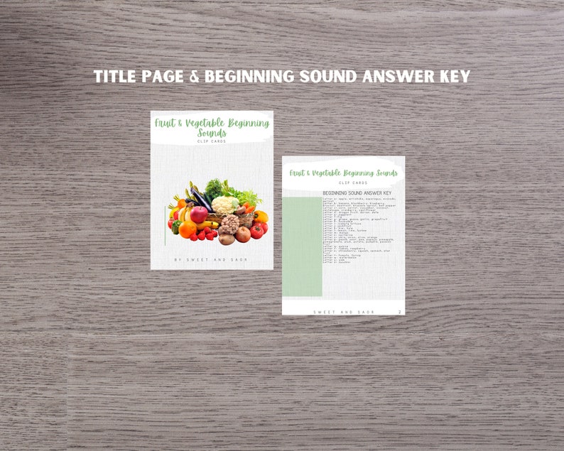Fruit & Vegetable Beginning Sound Clip Cards: Preschool Phonics (PDF ...