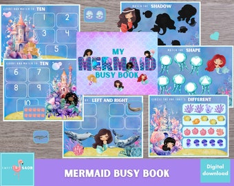 Mermaid Busy Book, Printable Busy Book for Preschool, Pre-k Binder ...