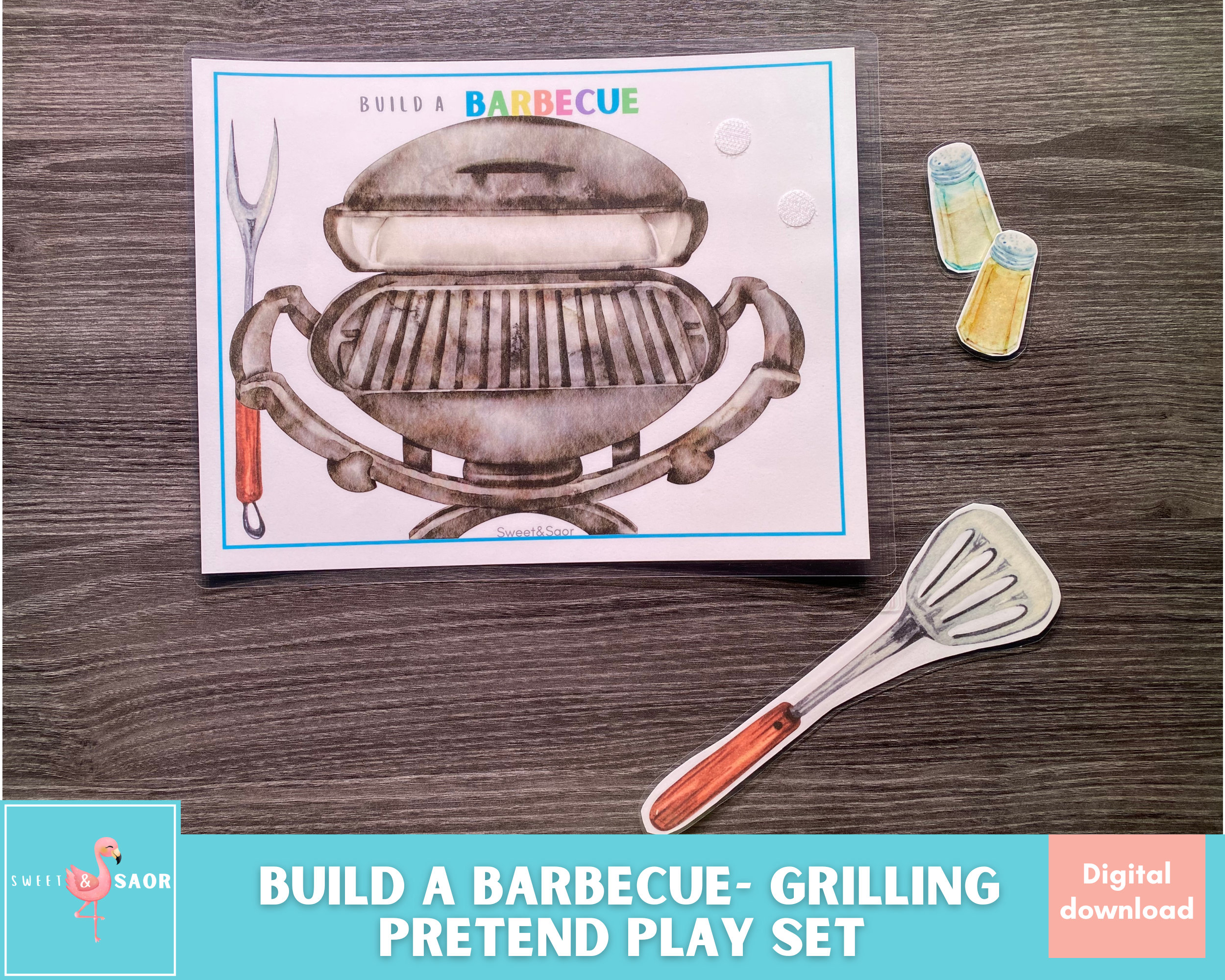 Pretend Play BBQ Grill Set: Printable Barbecue Dramatic Play (digital ...