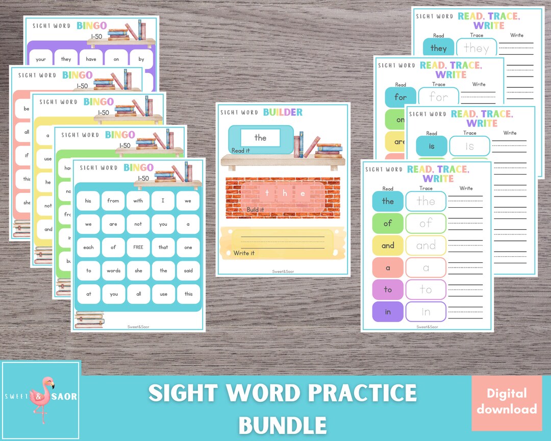 Sight Word Printable, Sight Word Builder, Sight Word Bingo Printable ...