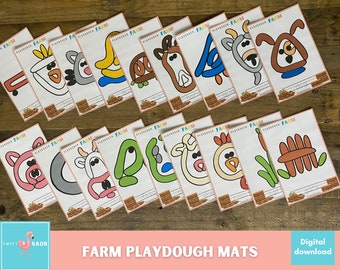 Farm Animal Play Dough Mats - Etsy