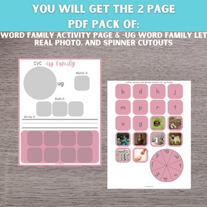 UG Word Family Printable: CVC Word Builder Reading Game (PDF) - Etsy
