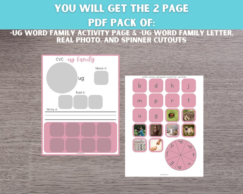 UG Word Family Printable: CVC Word Builder Reading Game (PDF) - Etsy