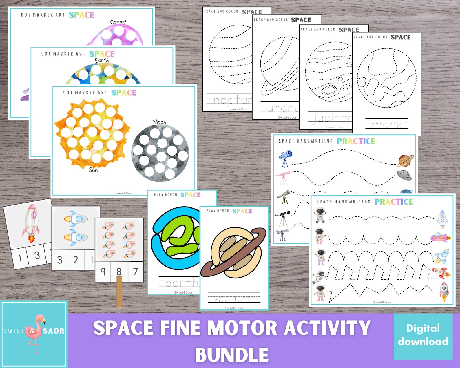 Space Fine Motor Activities: Preschool Printable Set (digital Download ...