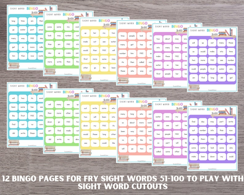 Sight Word Printable Sight Word Builder Sight Word Bingo - Etsy