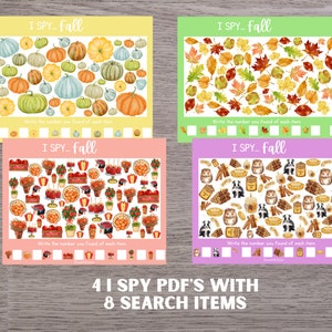 Fall I Spy, Preschool Printable, Preschool Game, Autumn Printable ...
