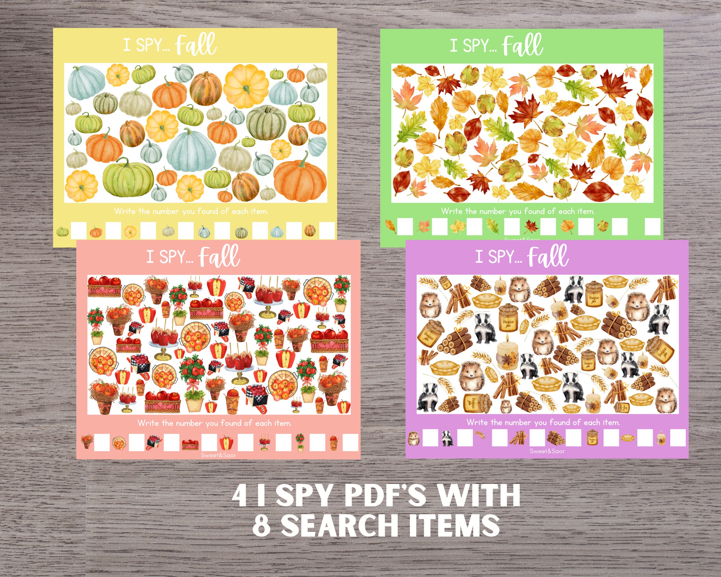 Fall I Spy, Preschool Printable, Preschool Game, Autumn Printable ...