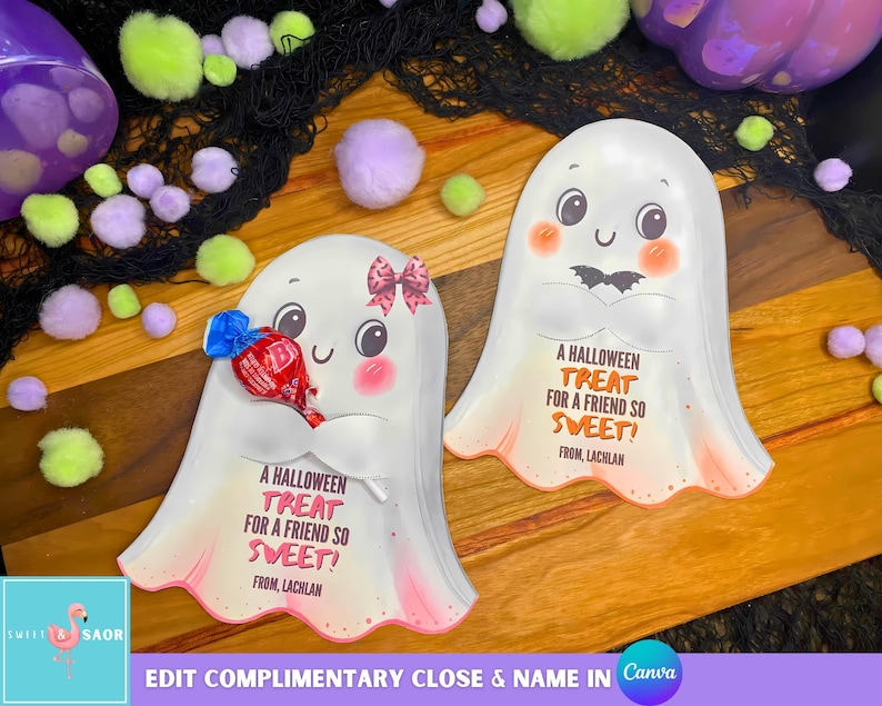 Printable Ghost Lollipop Holder: Kids Halloween Party Favor (PDF ...