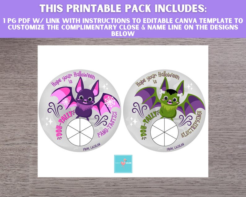 Printable Halloween Play Dough Holder: Bat Design, Classroom Gift (PDF ...