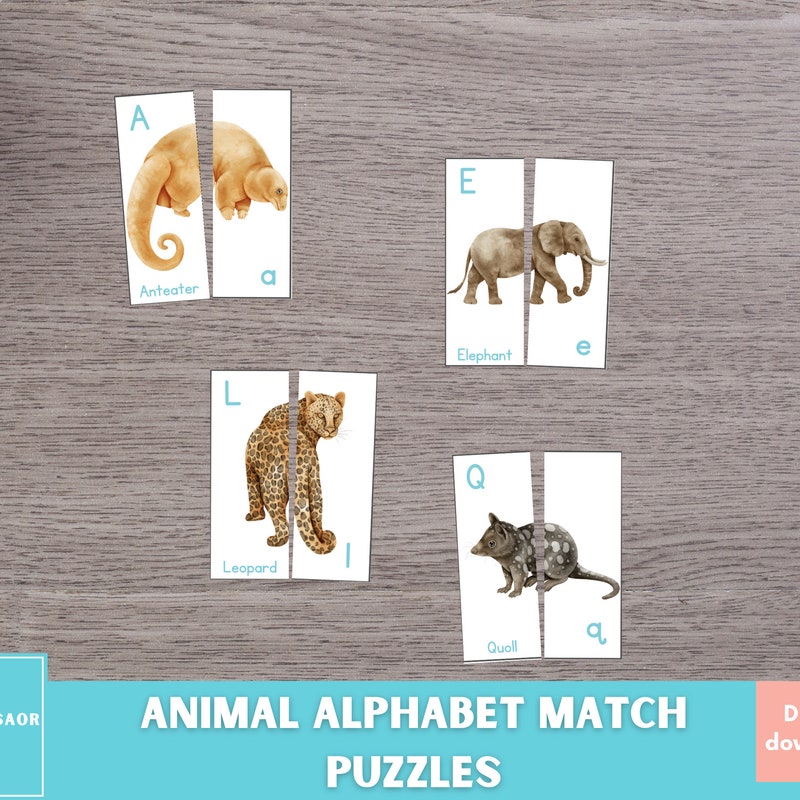 Alphabet Animal Puzzle - Etsy