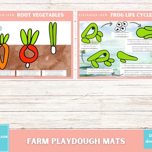 Farm Animal Play Doh Mats, Playdough Mats, Printable Play Doh Toddler ...