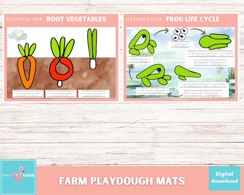 Farm Animal Play Doh Mats Playdough Mats Printable Play Doh - Etsy