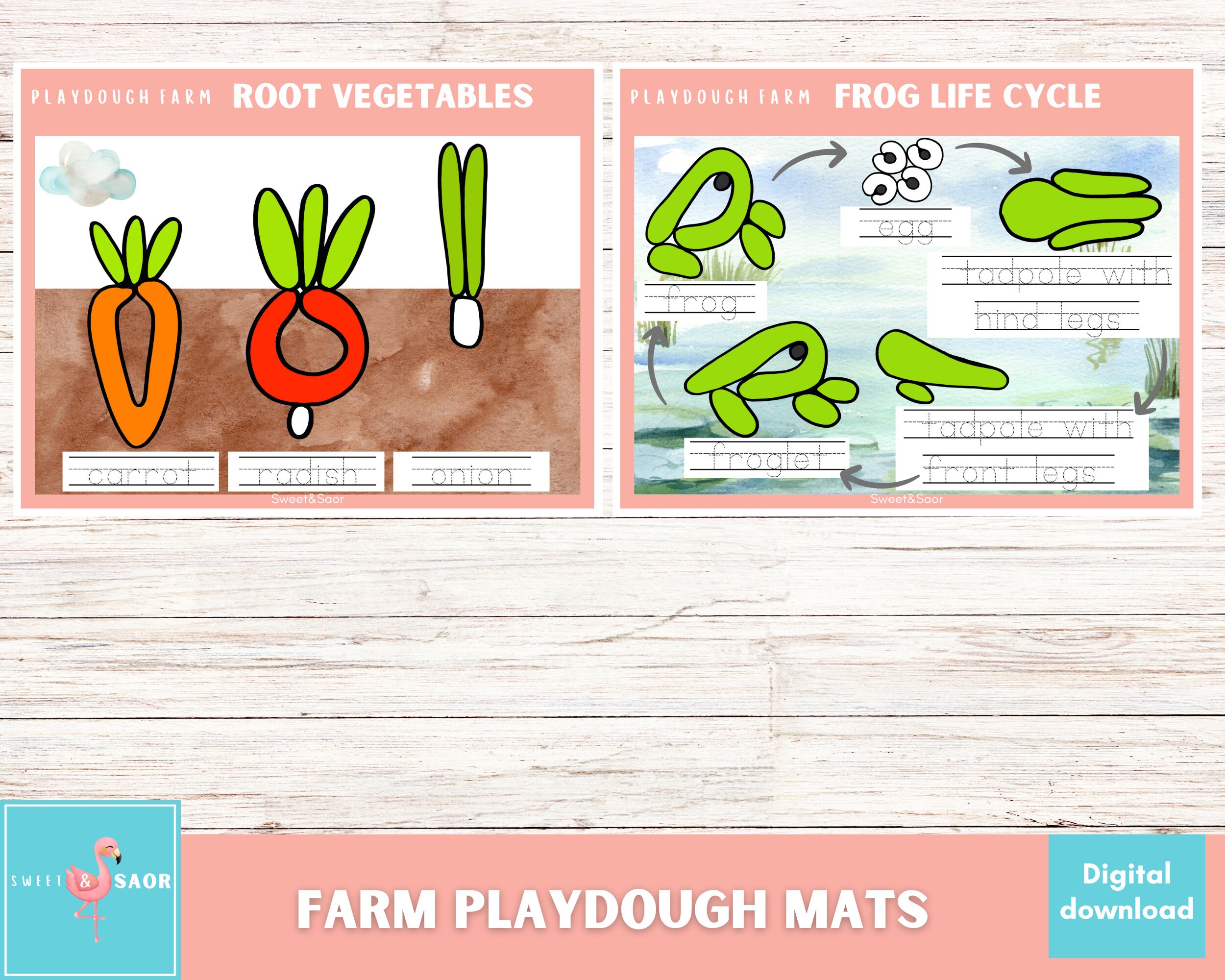 Farm Animal Play Doh Mats Playdough Mats Printable Play Doh - Etsy