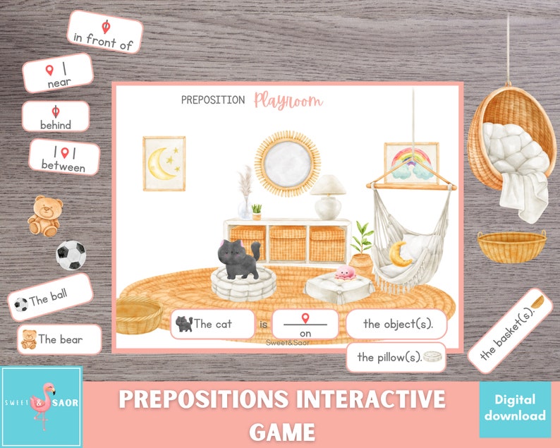 Prepositions Activity, Early Reading Printable, Positional Word Game ...