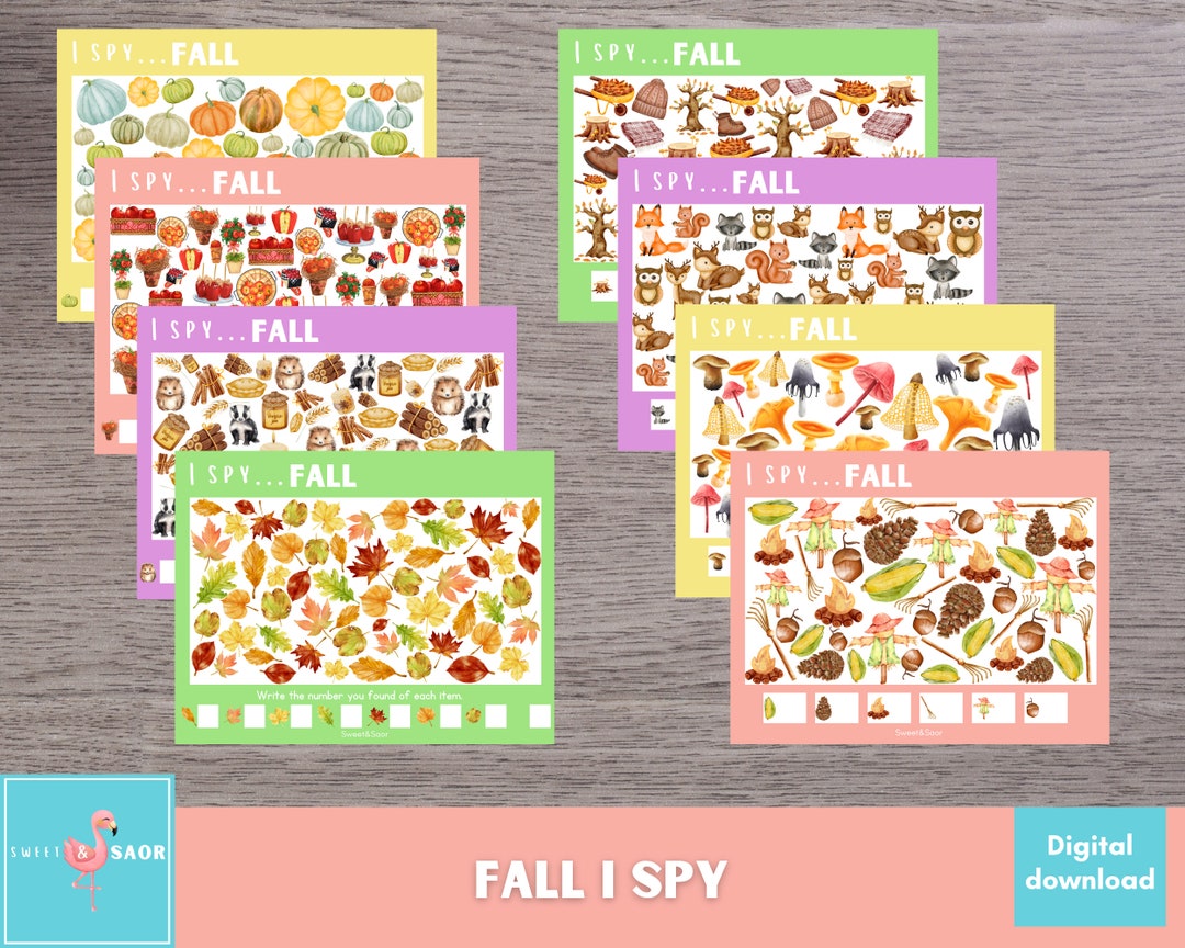 Fall I Spy Preschool Printable Preschool Game Autumn - Etsy