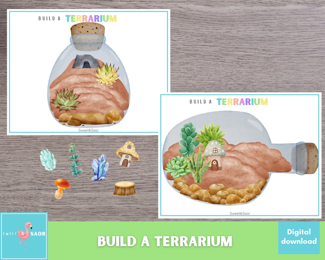Build a Terrarium, Pretend Play Printable, Make a Terrarium Paper Craft ...