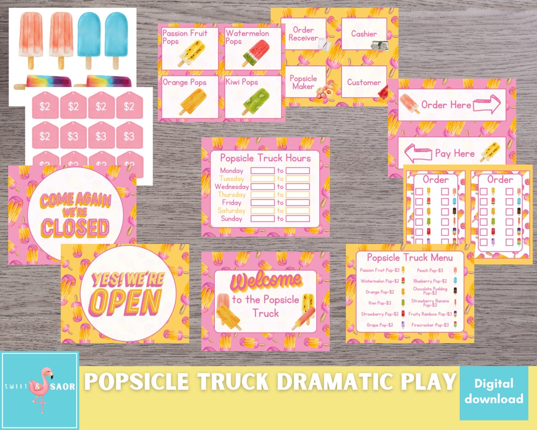Popsicle Truck Pretend Play, Popsicle Truck Dramatic Play, Classroom ...