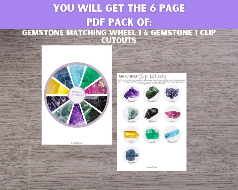 Gemstone Matching Wheel: Nature Pattern Activity (digital Download) - Etsy