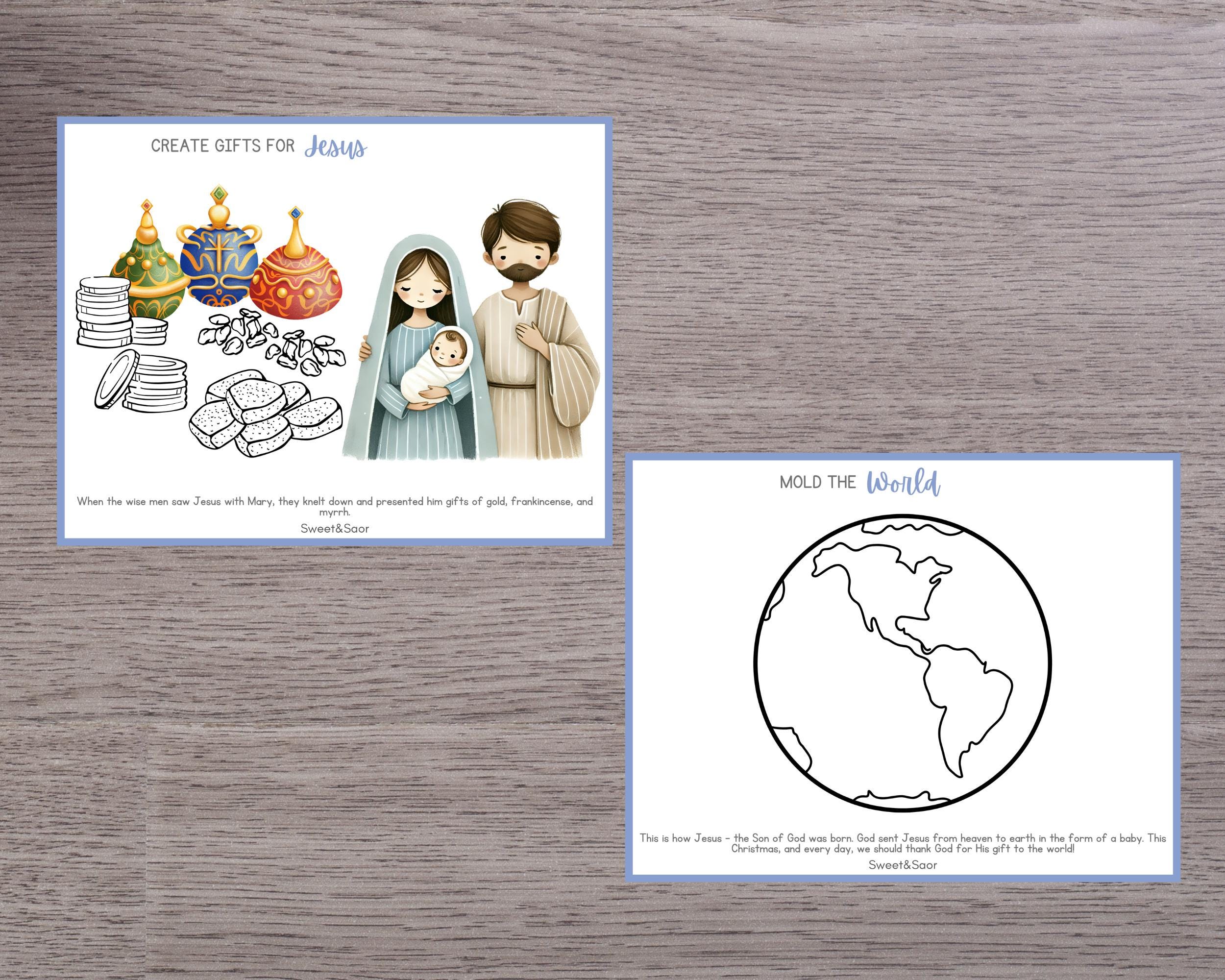 Nativity Story Playdough Mats: Christmas Bible Activity (PDF Download ...