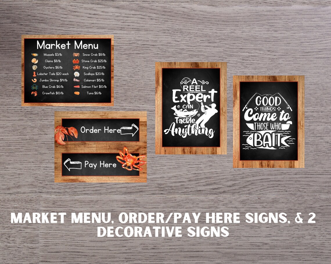 Seafood Market Dramatic Play Set: Printable Pretend Play (PDF Download ...