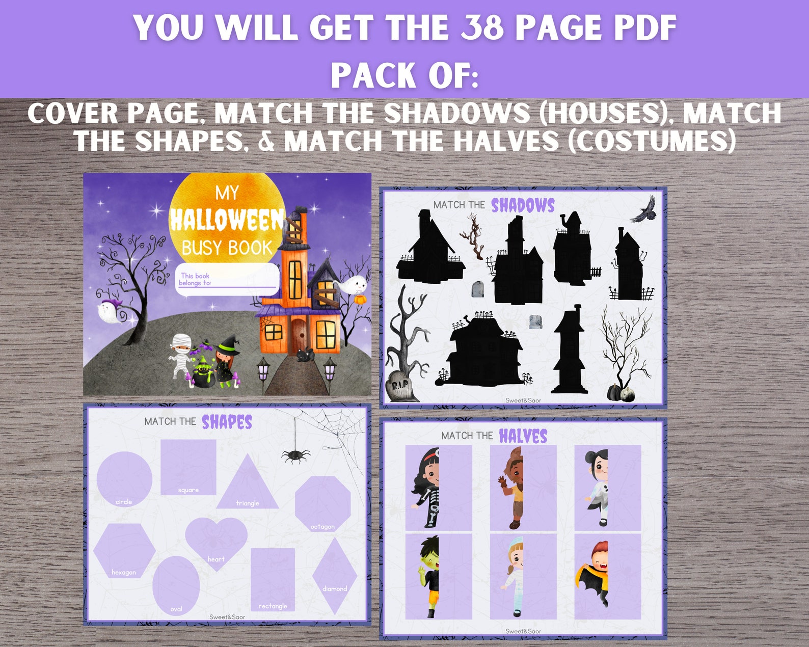 Halloween Activity Book: Printable Busy Binder for Preschool (PDF ...