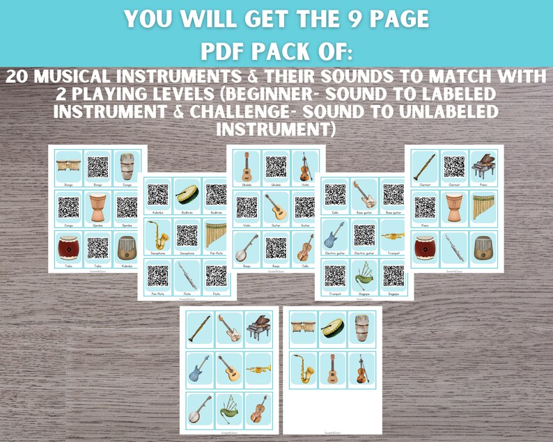 Musical Instrument Identification Cards & Their Sounds, Musical ...