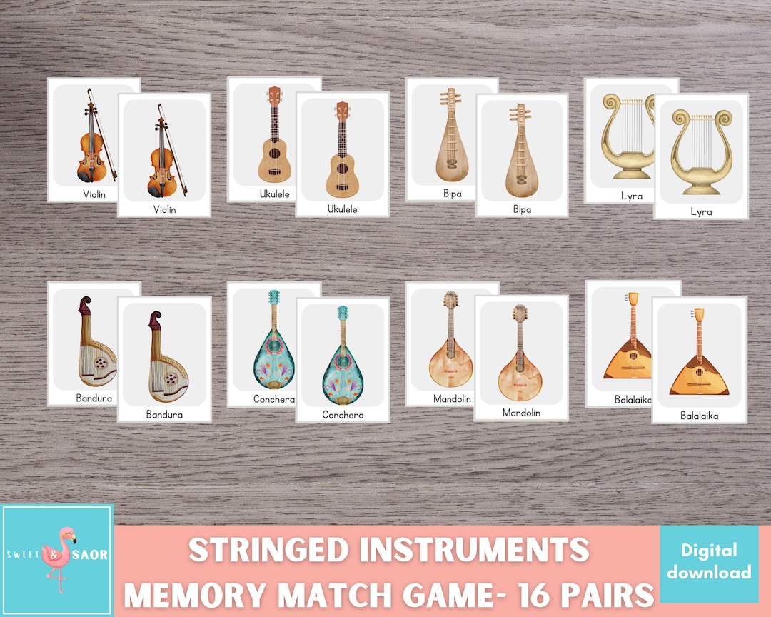Musical Instruments Memory Match, Memory Matching Activity, Preschool ...