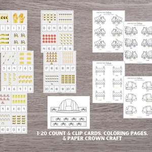 Construction Preschool Activity Bundle: Fine Motor Skills (digital ...