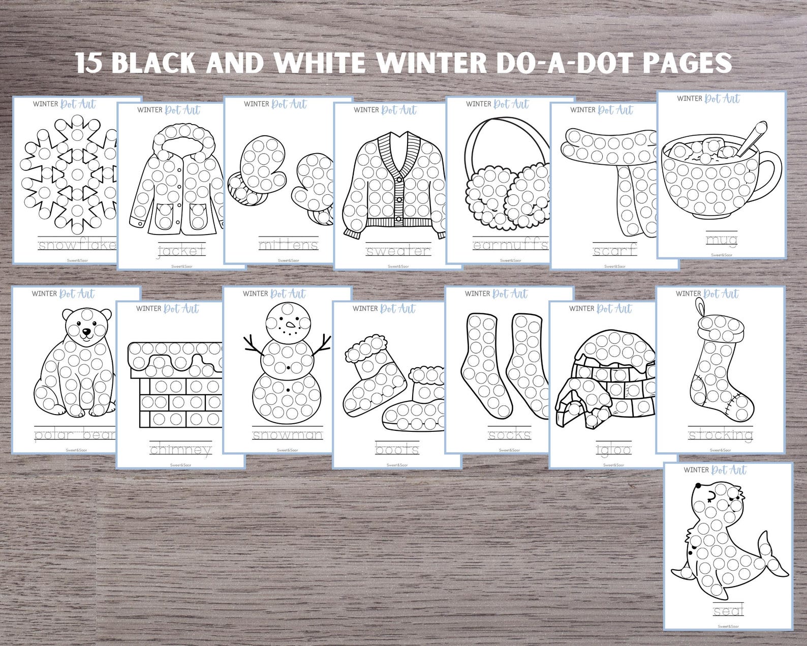 Winter Dot Marker Activity Pages: Printable Coloring Pages (PDF ...