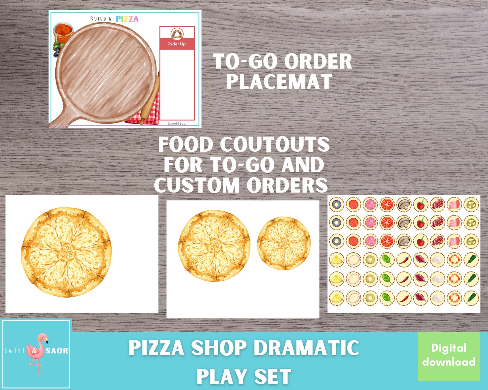 Pretend Play Pizza Parlor Printable, Pizza Parlor Dramatic Play ...