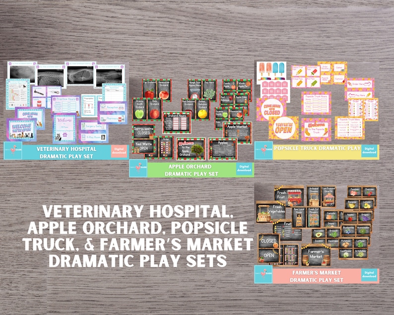 Dramatic Play Bundle, Pretend Play Printable Bundle, Dramatic Play ...