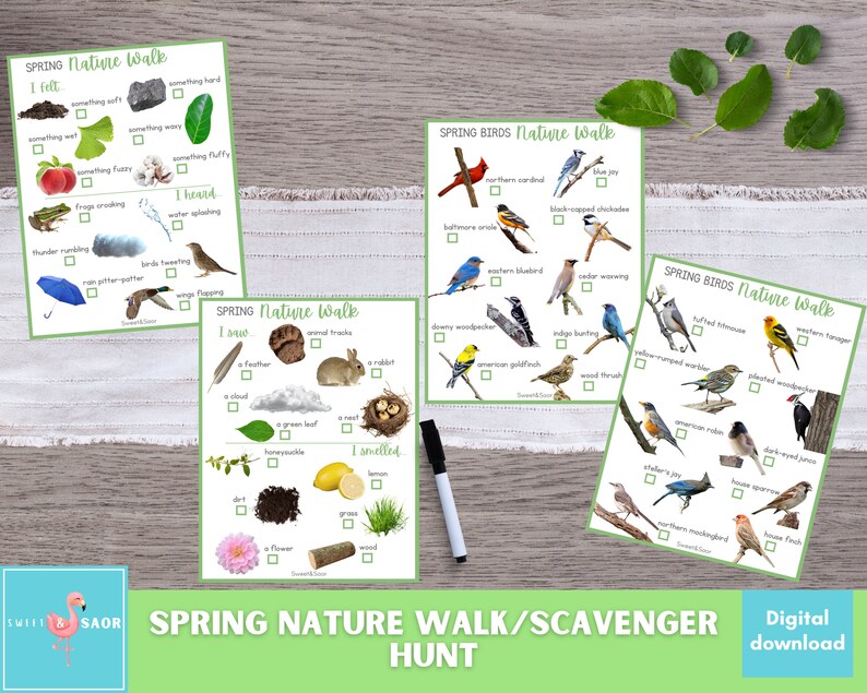 Spring Scavenger Hunt Printable, Spring Nature Walk, Outdoor Sensory ...