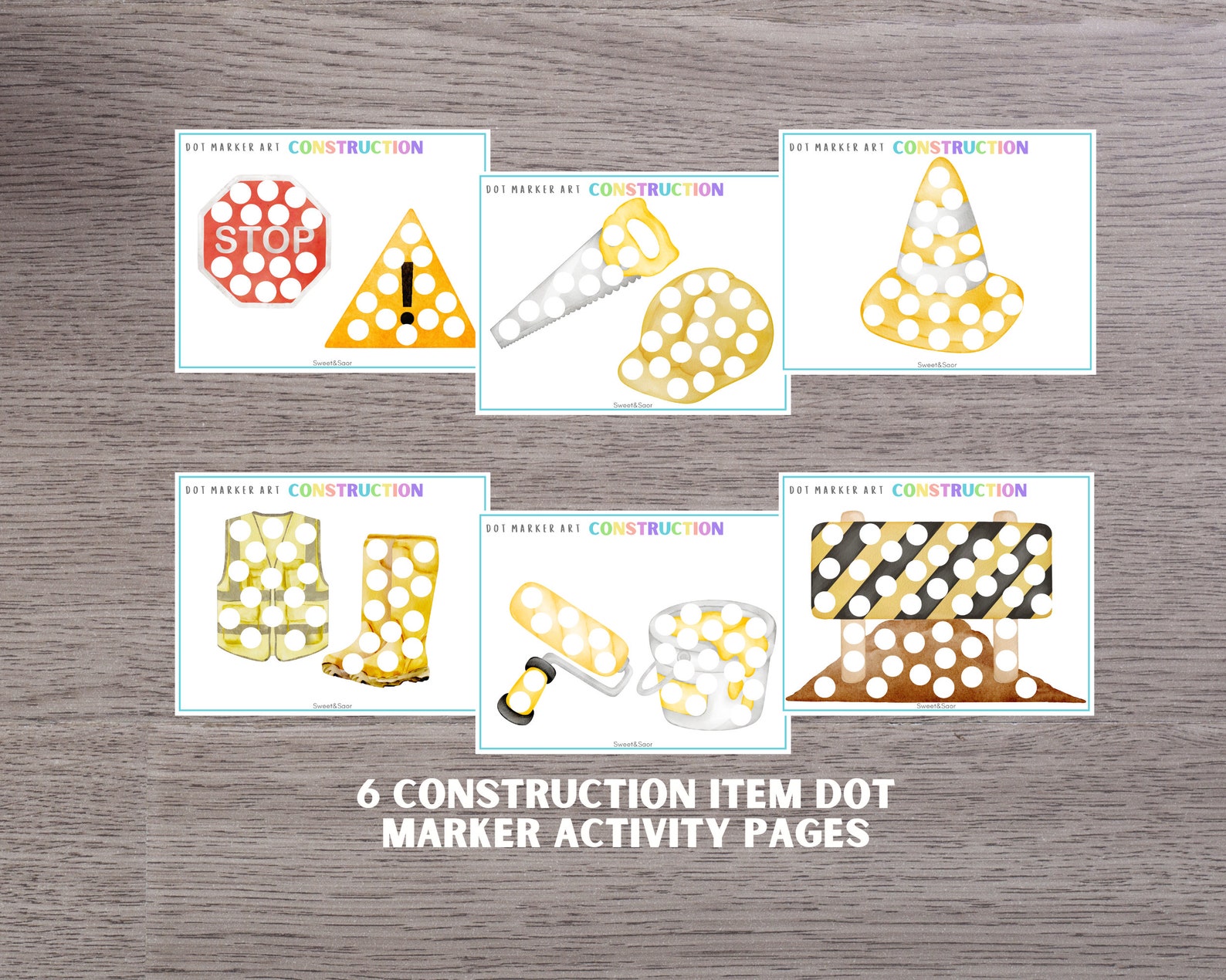 Construction Dot Marker Printable, Preschool Dot Marker Activity, Dab ...