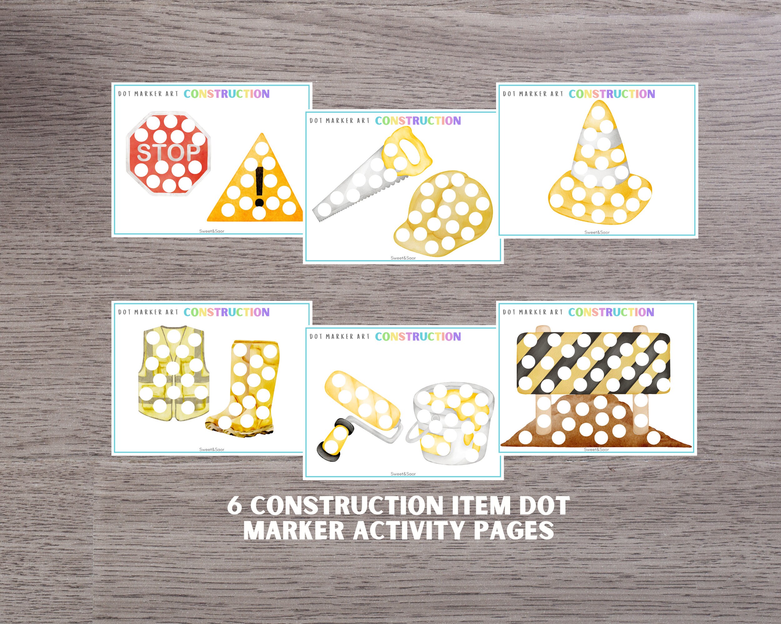 Construction Dot Marker Printable, Preschool Dot Marker Activity, Dab ...