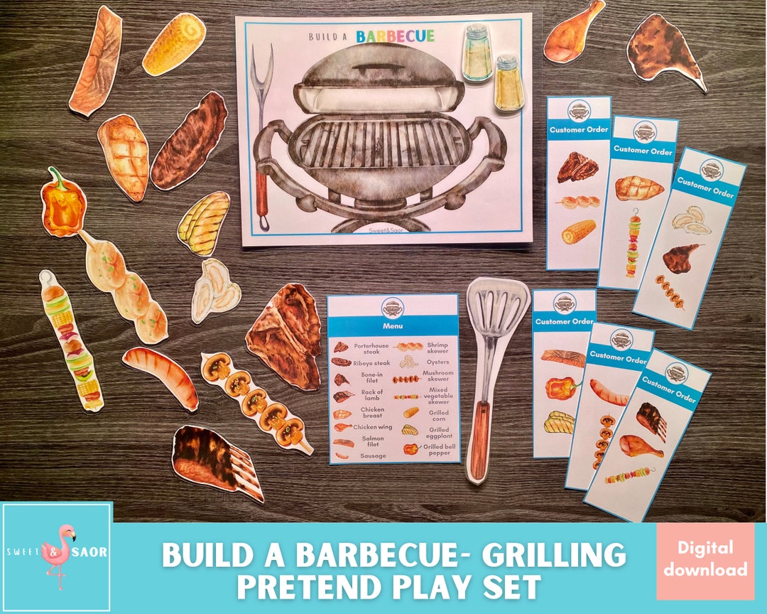 Pretend Play Grilling Printable, Barbecue Pretend Play, Grill Dramatic ...
